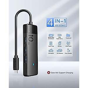 Inateck USB 3.2 Gen 2 Speed, USB C to USB Hub with 4 USB A Ports, HB2025