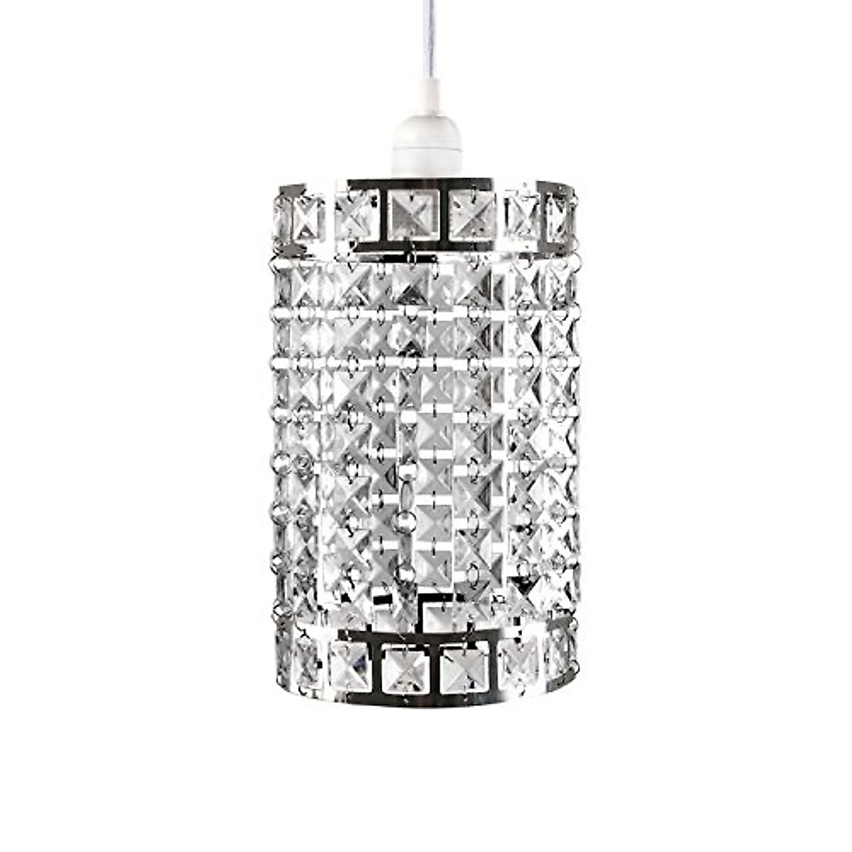 Tadpoles Faux-Crystal & Chrome Cylinder Shade, Chandelier Style