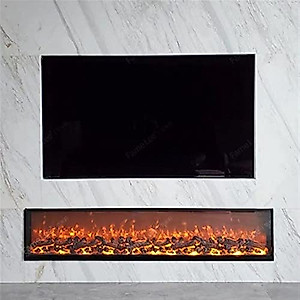 BNNP Home Decor Fireplace Electric Fireplace LED Fake Fire Flame 47" Recessed Fireplace Thin Insert, Wall Mounted and in Wall Easy Installation with Remote Control Country Style Electric Fireplace