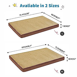 Made4Pets Dog Beds for Medium Dogs, Egg Memory Foam Large Dog Bed with Removable Cover, Pet Bed Mattress for Large Cats, Washable Plush and Cool Cover, 34 x 25 Brown