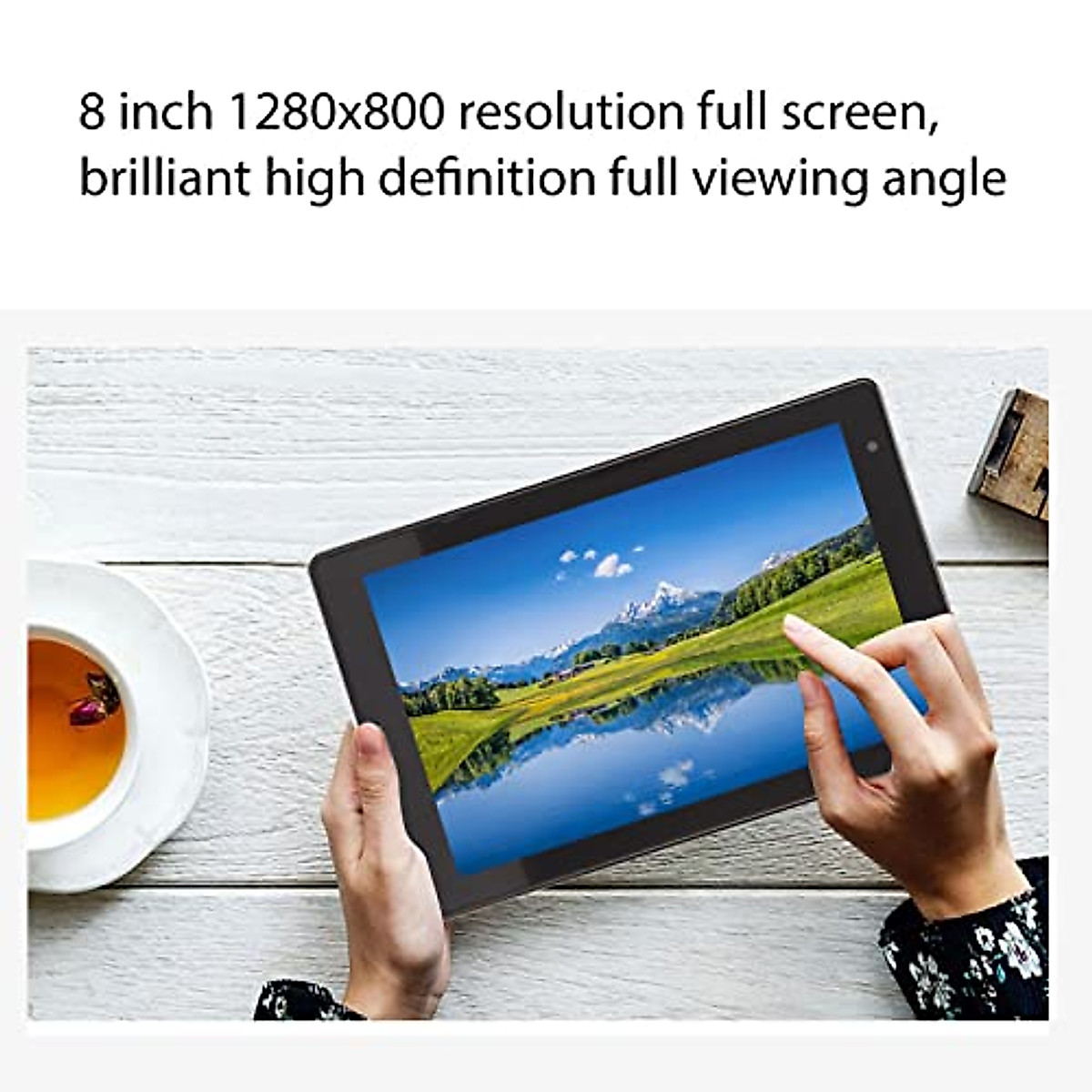 AUHX 8in HD Tablet, Calling Tablet 8 Inch IPS LCD for Office for Home (US Plug)