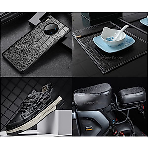 Wento Alligator Skin PU Leather Fabric Faux Leather Fabric Crocodile Fabric Leather Upholstery Fabric by The Yard