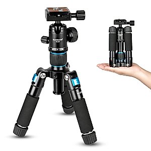 Koolehaoda Portable Mini Tripod Aluminum Alloy Tabletop Tripod Height 20 inch / 51cm with 360 Degree Ball Head and Bag for DSLR Camera, Video Camcorder.Load up to 11lbs / 5kg - (Blue)