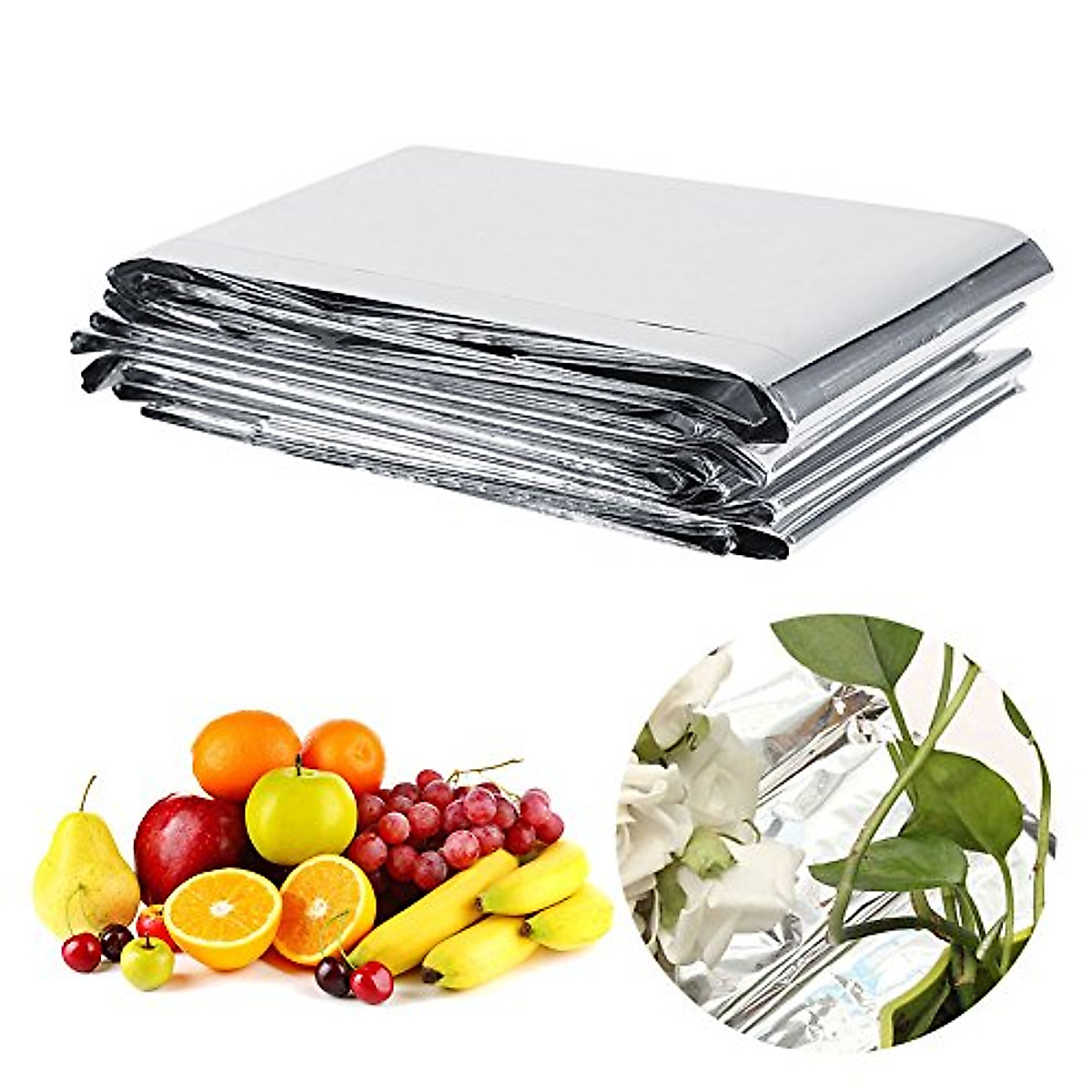 Tnfeeon Silver Reflective Film Garden Greenhouse Covering Foil Environmentally Safe Sheets Increase Growth for Vegetables Flowers