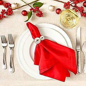 KESOTE Set of 12 Pearl Napkin Rings, Gold Napkin Ring Holders for Formal or Casual Dinning Table Decor