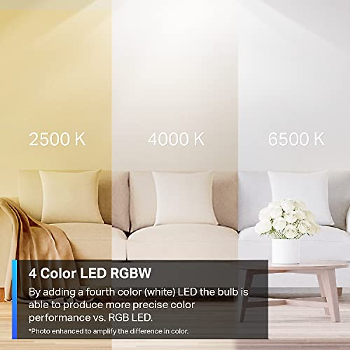 TP-Link Tapo Smart Light Bulbs, 16M Colors RGBW, Dimmable, Compatible with Alexa and Google Home, A19, 60W Equivalent, 800LM CRI>90, 2.4GHz WiFi only, No Hub Required, Tapo L530E(4-Pack)