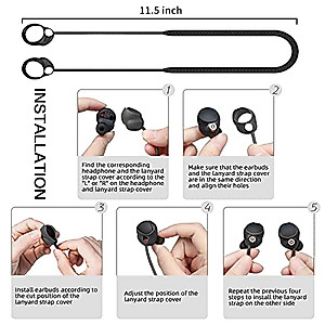 for Sony WF-1000XM4 Case Cover,Woocon 5 in 1 Soft Silicone Protective Accessories Kit Skin Sleeve for Sony WF1000XM4 True Wireless Earbuds Charging Case with Keychain/Anti-Lost Strap/Ring/Brush(Black)