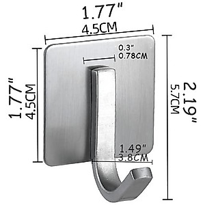 Adhesive Hooks - 5 Pack Heavy Duty Wall Hooks Waterproof Stainless Steel Hooks for Hat Towel Robe Hooks Rack Wall Mount - Bathroom Kitchen Home Hotel Office Cabinet and Bedroom CHROM03