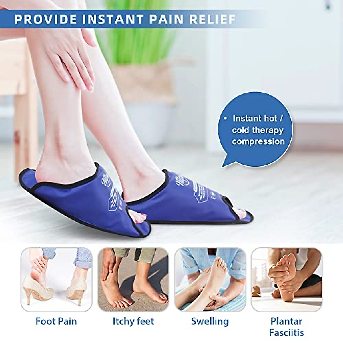 Hilph Bundle of 2 Pack Ice Slippers + Ice Cap for Chemotherapy