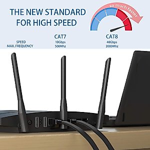 MAQTOIZ Cat 8 Ethernet Cable 100 FT, High Speed Internet LAN Cable Shielded with RJ45 Connector, Long Flat Gaming Ethernet Network Cable Cord 40Gbps for PS5,PS4,Switch,Router, Modem, Black