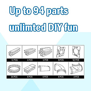 94 Pcs DIY Hamster Tunnel and Playground Module, Tube House Platform Excercise for Mouse Hamster and Other Small Animals