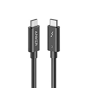 Anker [Intel Certified] Thunderbolt 3.0 Cable 1.6 ft (USB-C to USB-C) Supports 100W Charging / 40Gbps Data Transfer (Compatible with USB 3.1 Gen 1 and 2), Perfect for Type-C Macbooks