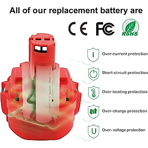 Hanaix 3.5Ah Replacement for Makita 9.6V Battery PA09 9100 9100A 9120 9122 9133 9134 9135 9135A 192595-8 192596-6 192638-6 193977-7 Ni-MH Battery