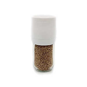 Glass Sesame Seed Grinder, Durable Sesame Mill, (Capacity: About 1oz of Sesame Seeds) Made in Japan (White)