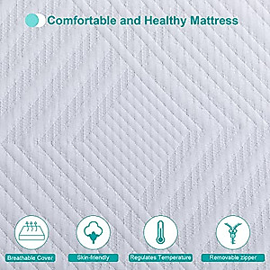 MUUEGM Twin Mattress 6 inch Green Tea Cooling Gel Memory Foam Mattress,Bed-in-a-Box,Twin Size Mattresses for Pressure Relief,Medium Firm,CertiPUR-US Certified,Fiberglass Free