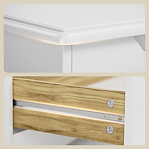 Gizoon 6 Drawer Dresser, Chest of Drawers with Large Storage, White Dresser for Bedroom, Tall Dresser and Organizer with Anti-Tripping, Wooden Dresser Cabinet for Office, Living Room, Entryway