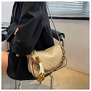 YP Small Crossbody Bag Purse for Women Girls Mini Leather Satchel Bag (B-Beige)