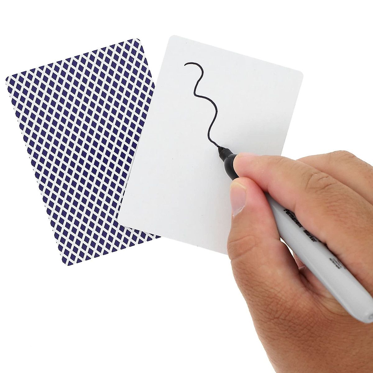 BLUE PANDA 224 Blank Custom Cards for DIY Game Cards - Checkered Diamond Backing - Blank Playing Cards to Write on - Blank Game Cards - Blank Playing Cards with Back Design (4 Decks, 3 x 4 In)