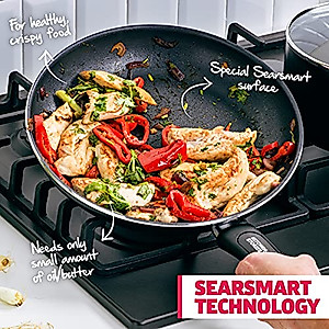 Kitchen Stories Searsmart Nonstick Frying Pan 24cm-Black-Induction Compatible-Oven Safe, 24 cm - Frypan