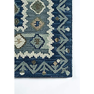 Momeni Tangier Wool Hand Tufted Traditional Indoor Area Rug, Blue, 8' X 11'