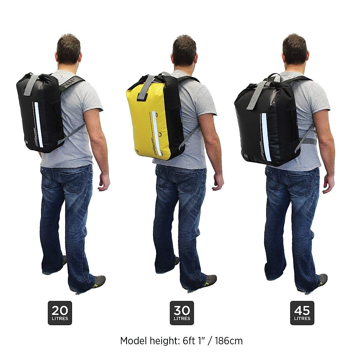 OverBoard Waterproof Classic Backpack, Black, 20-Liter