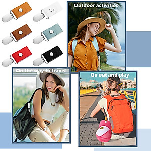 BBTO 6 Pcs Hat Clip for Summer Travel on Bag Luggage PU Leather Hat for Travel Hat Womens Sun Hat, Beach Hat Clip (Delicate)