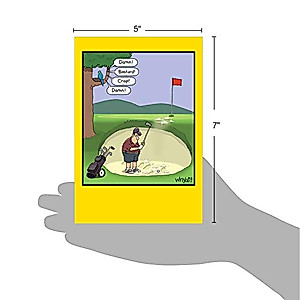 NobleWorks - 1 Hilarious Cartoon Birthday Card with Envelope - Funny Cartoons, Bday Congrats Greeting - Golf Bunker C3675BDG