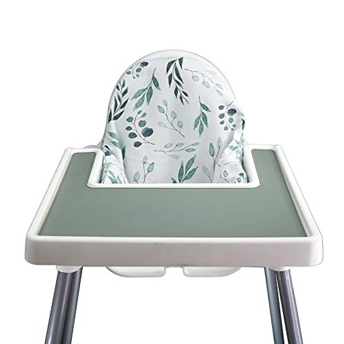 Premium High Chair Cushion Cover | Compatible with IKEA High Chair Accessories for Antilop Highchair | Reversible | Soft, Durable, Parent & Baby Approved for Baby High Chair (Sage-Dot/Greenery)