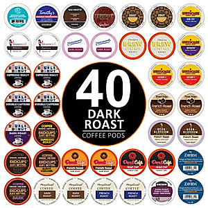 Perfect Samplers Dark Roast Coffee Pod Variety Pack - Pack for Keurig K Cups Coffee Makers, Bold 40 Count