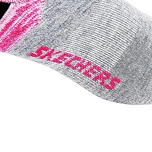 Skechers womens 6 Pack Quarter Crew Socks, Medium Grey, 11-Sep US