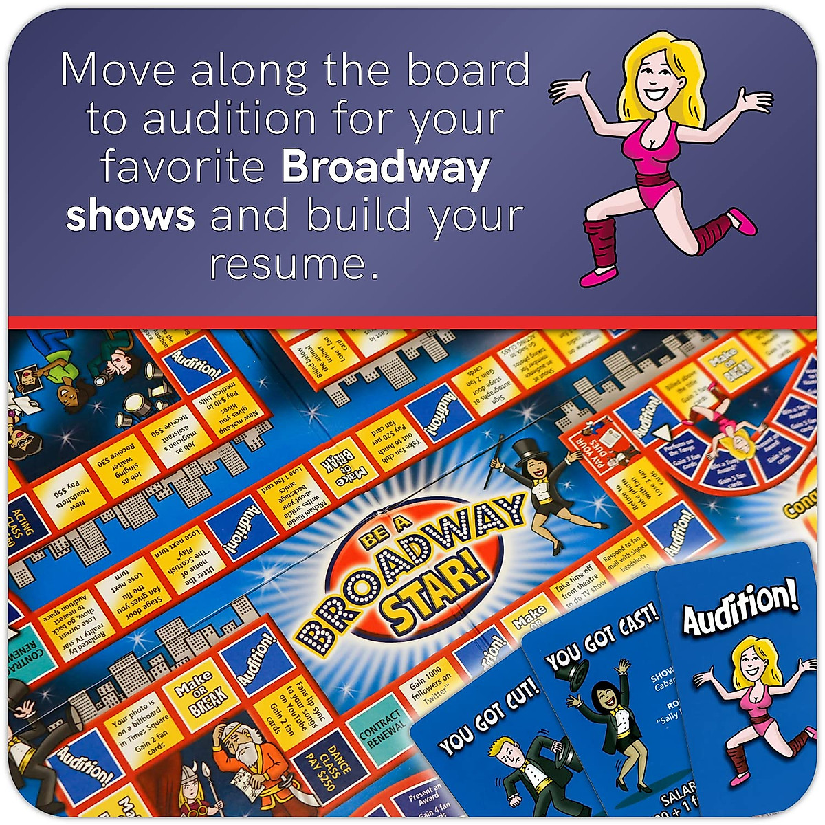 BE A BROADWAY STAR! - The Classic Theater and Musical Trivia Board Game That Puts You in The Spotlight | Party Game for Theater Lovers | Holiday Broadway Gift | 2-6 Players | for All Ages 8+