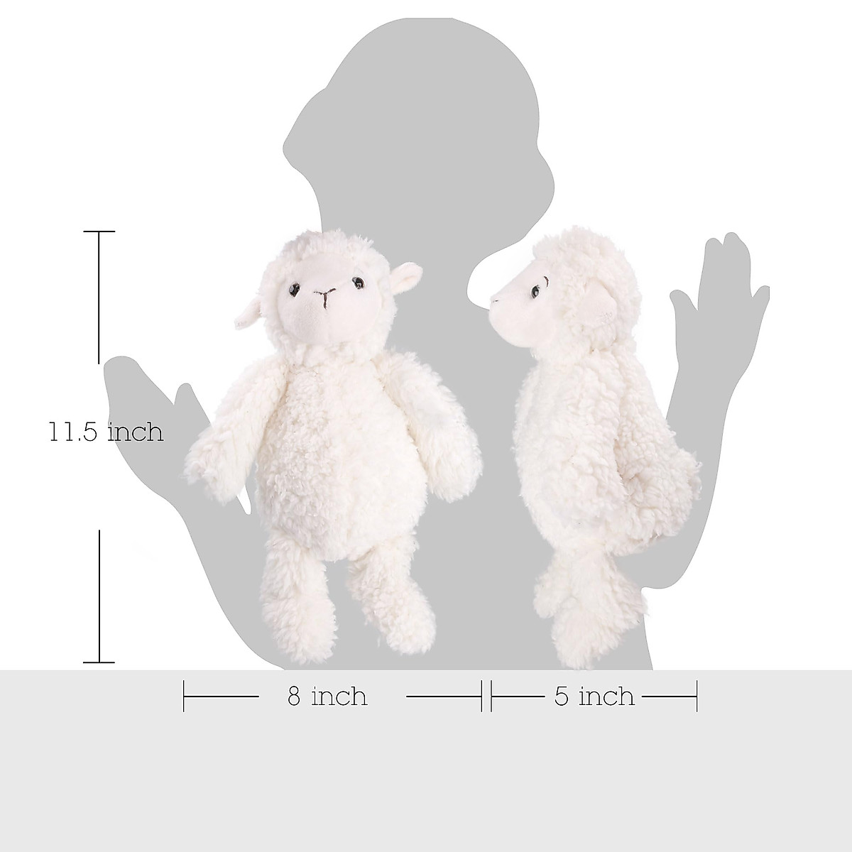 LotFancy Lamb Stuffed Animal, 12" Stuffed Lamb Plush for Baby, Cuddly Fluffy Sheep Toy, Plushies for Newborn Nursery, Easter Decoration