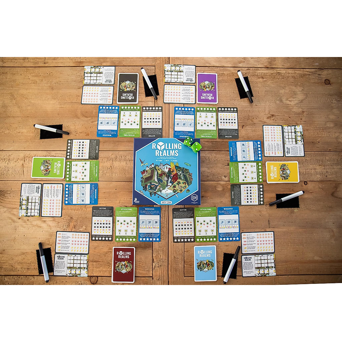 Stonemaier Games: Rolling Realms | A Light Strategic Roll-and-Write Game for Families and Adults | 1-6 Players, 30 Mins, Ages 14+