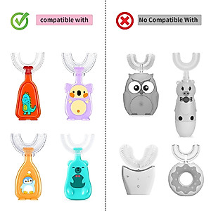 Zuzuxia Kids U Shaped Toothbrush Heads, Soft Food Grade Silicone U Shaped Toothbrush Kids Toothbrushes Replacement Heads 360° Kids Baby Toddler U Toothbrush Heads