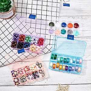 PH PandaHall 5 Pack 10 Grids Bead Organizer Plastic Storage Box Case Mini Tackle Box Container Jewelry Organizer with Movable Dividers for Small Stone Jewelry Sewing Fishing, 2.6x5x0.8 Inch