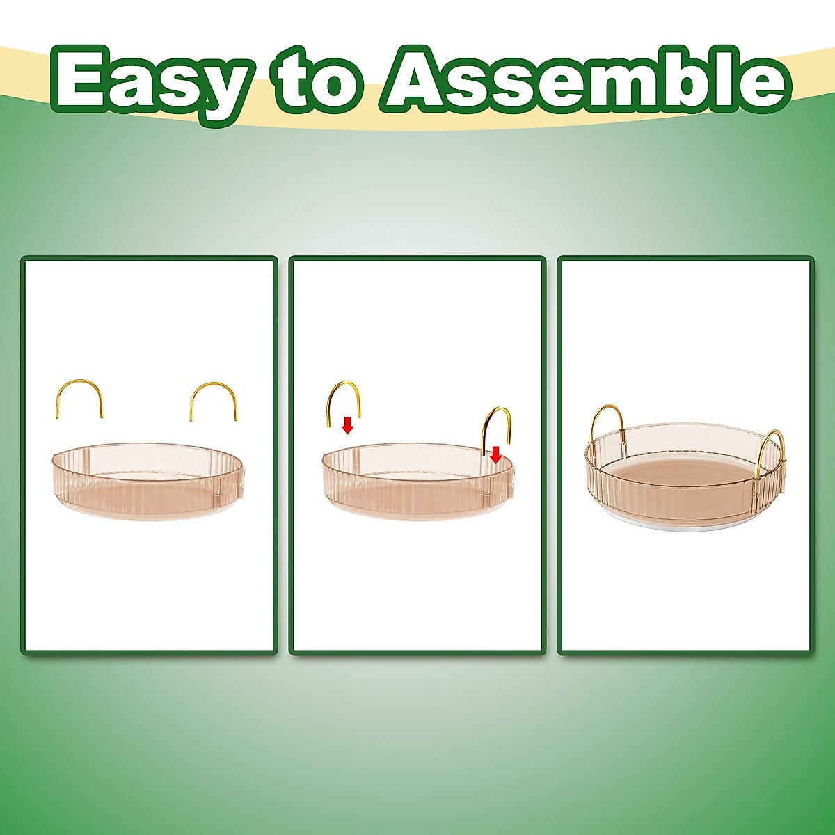 GTI Lazy Susan Organizer, 360 °Rotating Removable Lazy Susan with Handles, Lazy Susan Turntable for Cabinet, Table, Pantry, Kitchen, Countertop, Bathroom, Gold (1 Tier)