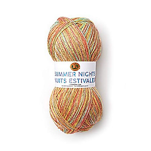 (1 Skein) Lion Brand Yarn 512-312 Summer Nights Bonus Bundle Yarn, Sunset