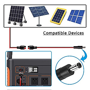 YAODHAOD 14AWG DC 5.5mm x 2.1mm Plug Solar Extension Cable,1M(3.3feet) Solar Panels Kit Tools for Generator Backup Battery and Foldable Solar Panel (Male)