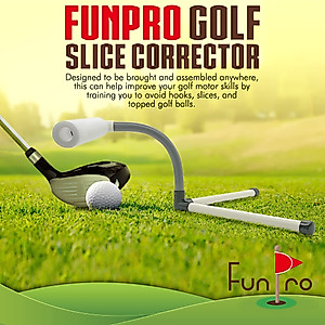 FunPro Golf Slice Corrector - Inside Approach Golf Swing Trainer Aid, Portable Golf Practice Tool for a Proper Swing, Golf Swing Training Aid for Beginners & Players, Lightweight, 1.3 lbs.