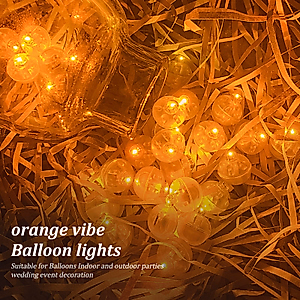 Aogist 100pcs Orange Flash Balloon Light with Loop for Hanging,Mini Ball Lights Led Drinks Lights Round Tiny Light for Paper Lanterns Balloons Birthday Party Event Wedding Decoration