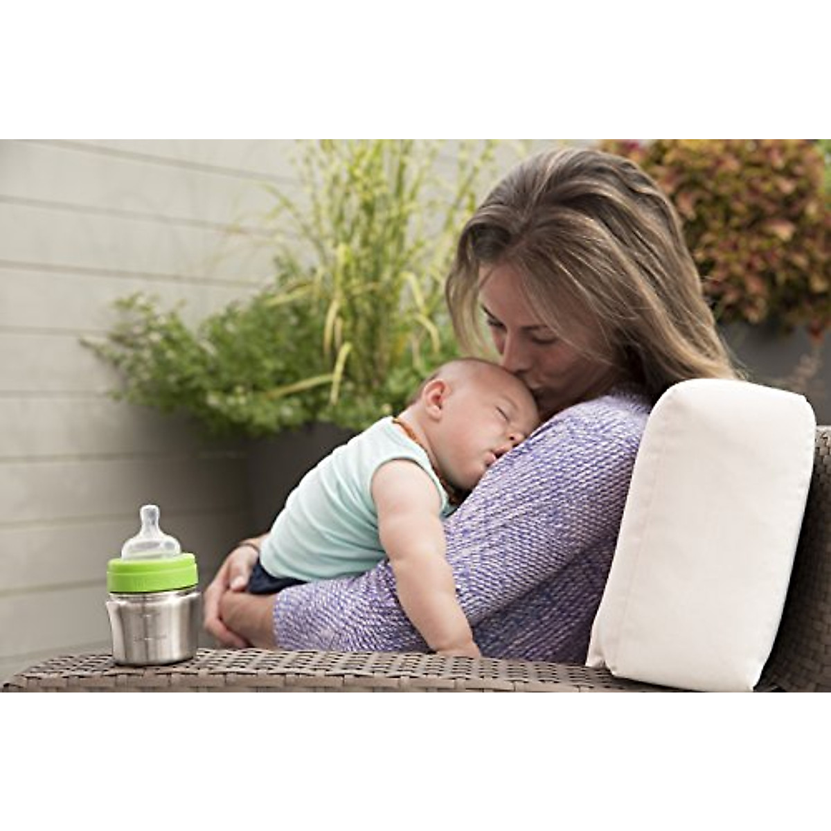 Klean Kanteen Kid Baby Bottle with Lid, Brushed Stainless, One Size/9 oz