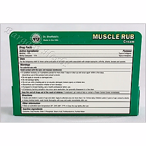 Analgesic Muscle Rub Cream Generic for Bengay Greaseless 1.25 oz. 3 PACK by Dr. Sheffield's
