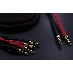 k4B-2B Bi-Wire Speaker Cable (2 Banana Plugs - 4 Banana Plugs), 1pair Set (Total 12banana Plugs), k4B-2B (3M(9.8ft))