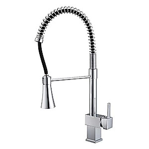 Sumerain S6046CL Single Handle Deck Mount LED Kitchen Faucet, Chrome