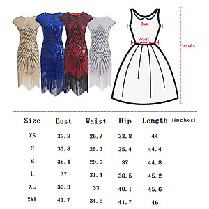 Letter Love Women 1920s Vintage Flapper Fringe Beaded Gatsby Party Dress With 20s Accessories Set (S, Black Green)