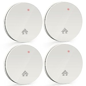 Jemay 10 Year Lithium Battery Photoelectric Smoke Detectors,Ultra Thin Design Smoke Detetor,Smoke Alarm with Automatic Brightness Adjustment, Fire Safety with Self-Test and Easy Test Button,4 Packs