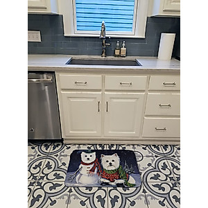 Caroline's Treasures PPP3286RUG Westie Christmas Self Portrait Machine Washable Memory Foam Mat, Bathroom Rug, Non-Slip Bath Mat, Durable Thick Washable Rugs for Kitchen, Bathroom Quick Dry,