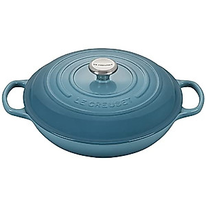 Le Creuset Enameled Cast Iron Signature Braiser, 3.5 qt., Caribbean