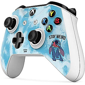 Skinit Decal Gaming Skin Compatible with Xbox One S Controller - Officially Licensed Disney Lilo and Stitch Stay Weird Design