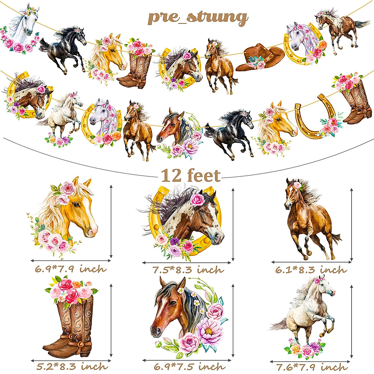 Western Cowgirl Themed Party Decorations - 2pcs Cowgirl Banner Decorations for Horse Birthday Party & Baby Shower Supplies